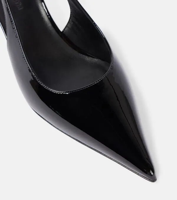 Magda Butrym Floral-appliqué Leather Slingback Pumps - Black