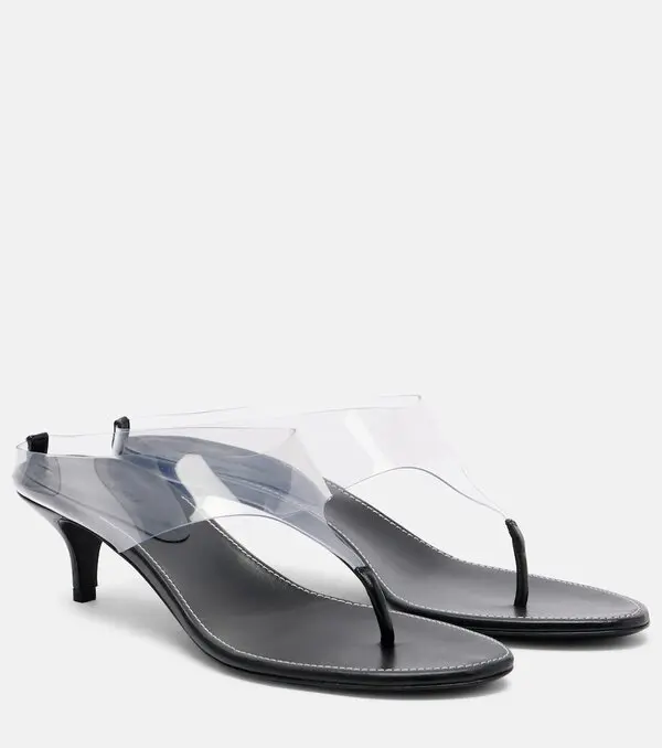 Magda Butrym Leather And Pvc Thong Sandals - Transparent