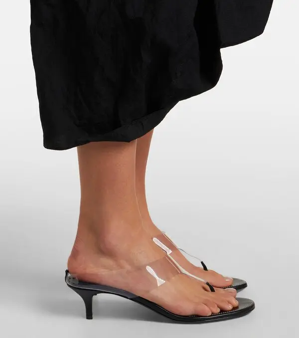 Magda Butrym Leather And Pvc Thong Sandals - Transparent
