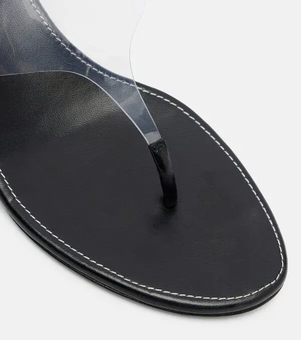 Magda Butrym Leather And Pvc Thong Sandals - Transparent