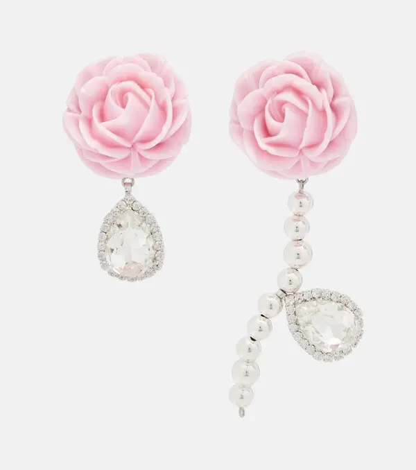 Magda Butrym Rose Embellished Drop Earrings - Pink