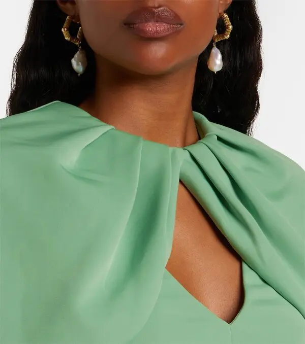 Rebecca Vallance Isla Caped Ruched Gown