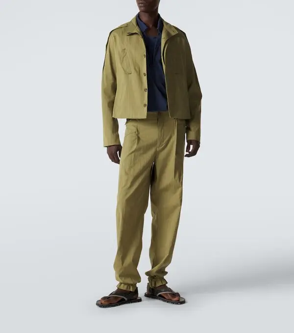 KIKO KOSTADINOV Egreta Striped Cotton-blend Tapered Pants