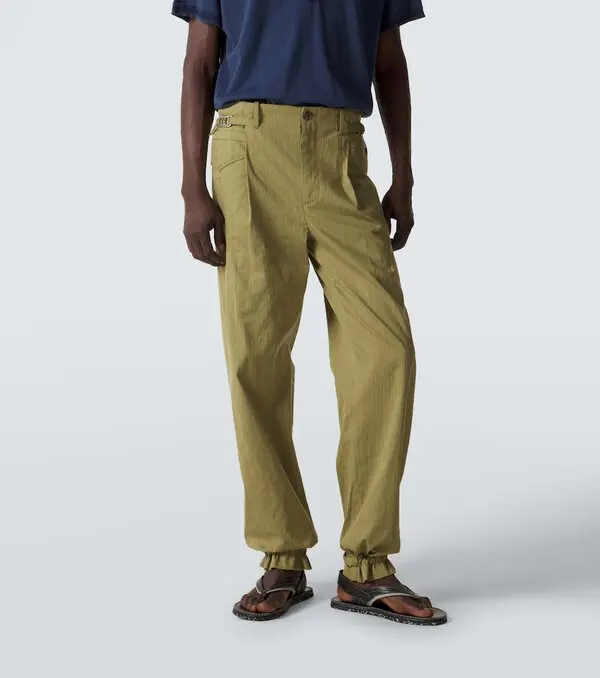 KIKO KOSTADINOV Egreta Striped Cotton-blend Tapered Pants