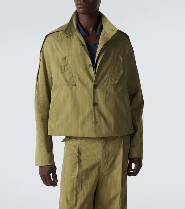 KIKO KOSTADINOV Egreta Striped Cotton-blend Jacket