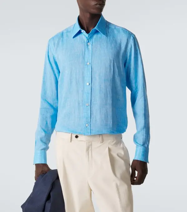 Charvet Linen Shirt - Blue