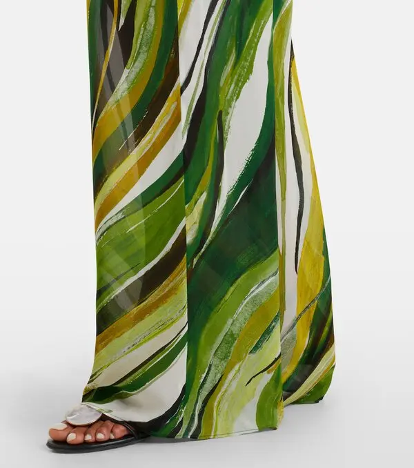 Christopher Esber Printed Silk Wide-leg Pants