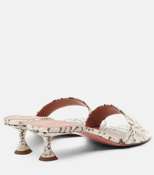 Amina Muaddi Andreea Snake-print Leather Mules