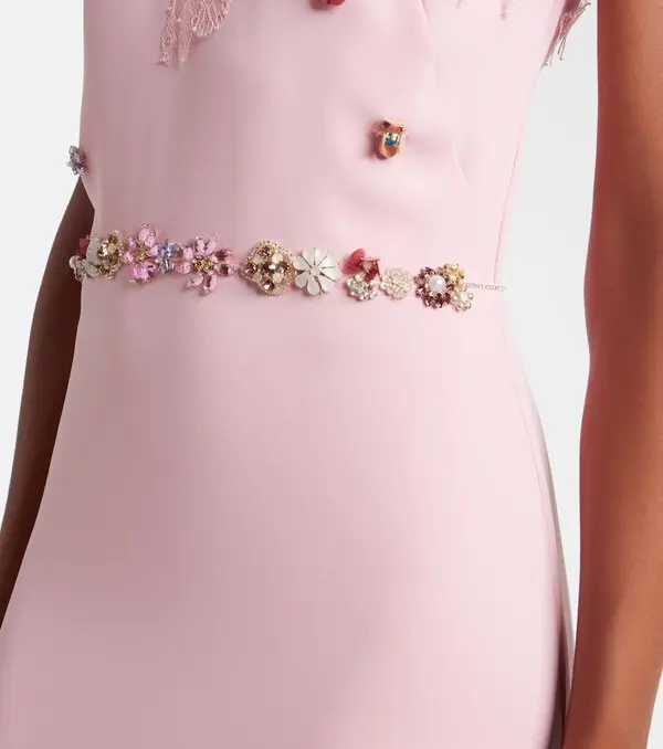 Costarellos Embellished Crêpe Gown