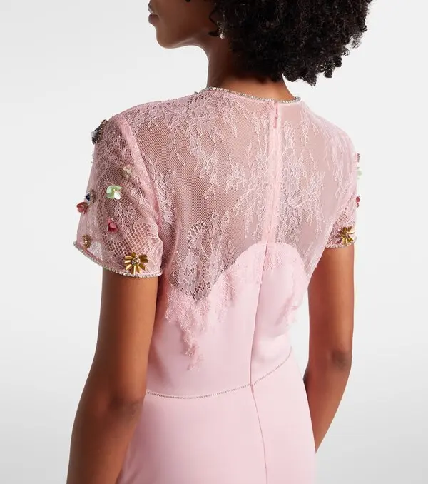 Costarellos Embellished Crêpe Gown