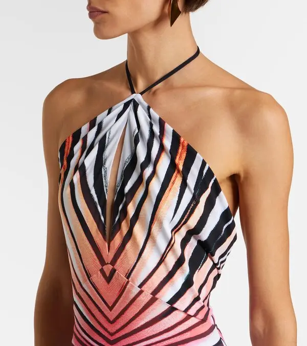 Roberto Cavalli Printed Halterneck Jumpsuit