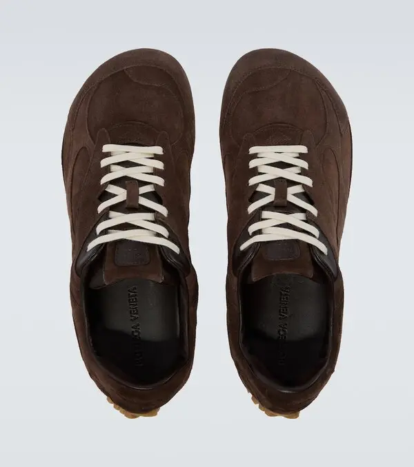 Bottega Veneta Orbit Flash Suede Sneakers - Brown