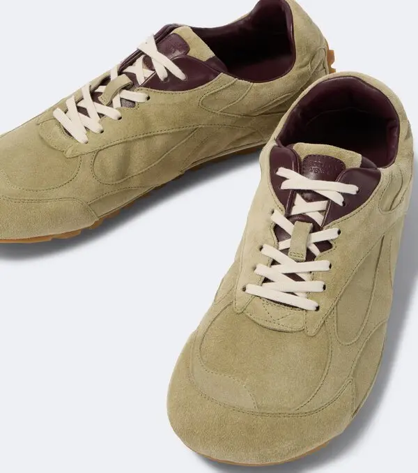 Bottega Veneta Orbit Flash Suede Lace-up Sneakers - Green