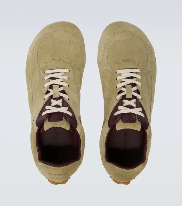 Bottega Veneta Orbit Flash Suede Lace-up Sneakers - Green