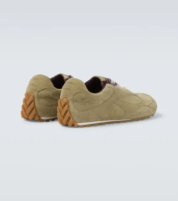 Bottega Veneta Orbit Flash Suede Lace-up Sneakers - Green