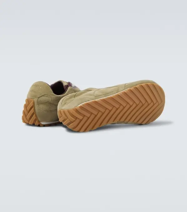 Bottega Veneta Orbit Flash Suede Lace-up Sneakers - Green