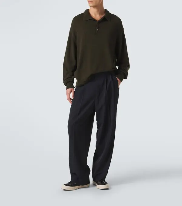 A.PRESSE Wool-blend Wide-leg Pants