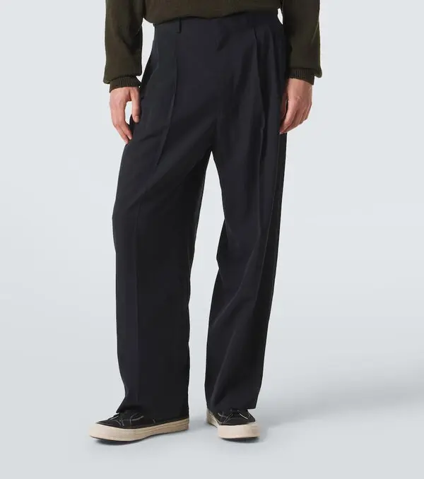 A.PRESSE Wool-blend Wide-leg Pants