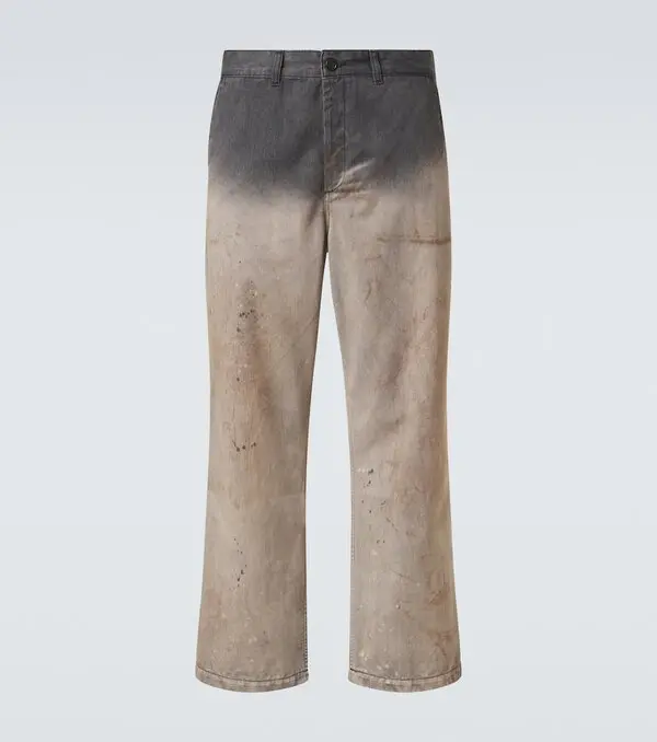 Our Legacy Rig Distressed Faded Wide-leg Pants - Beige