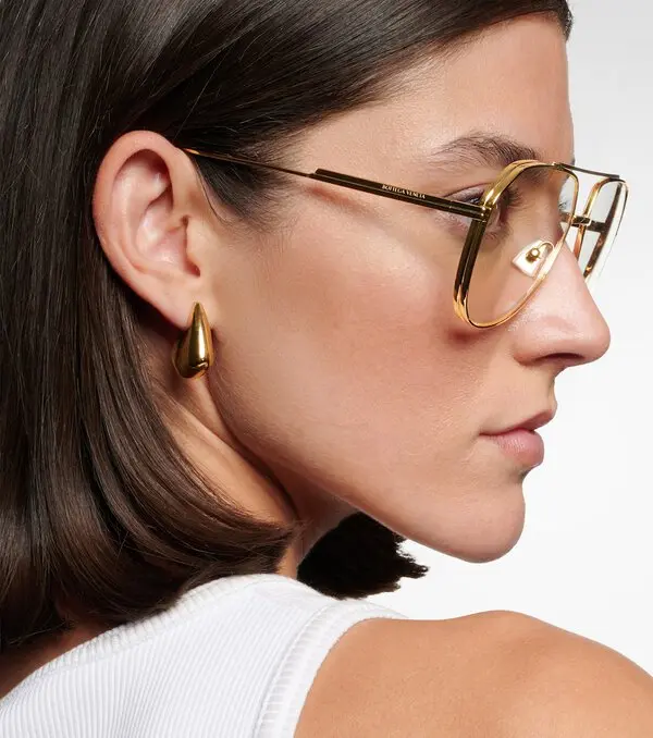 Bottega Veneta Light Ribbon Aviator Glasses - Gold