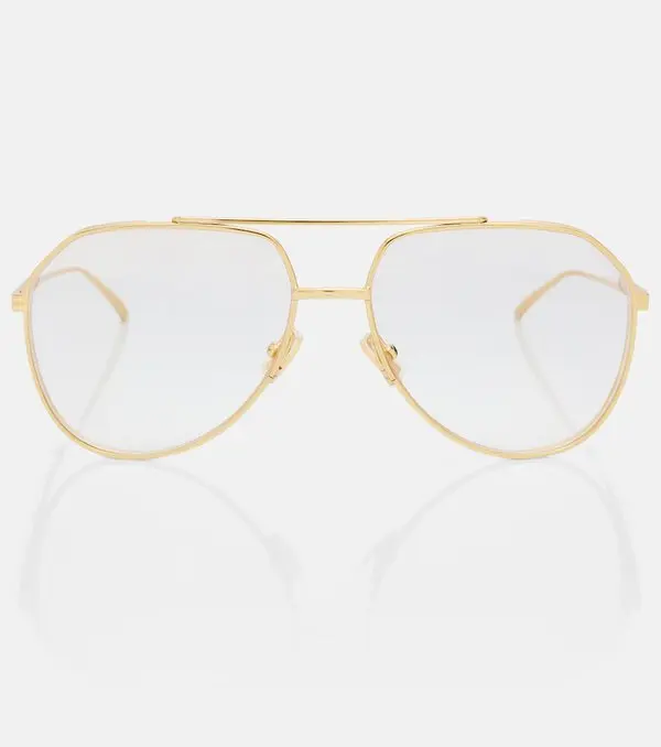 Bottega Veneta Light Ribbon Aviator Glasses - Gold