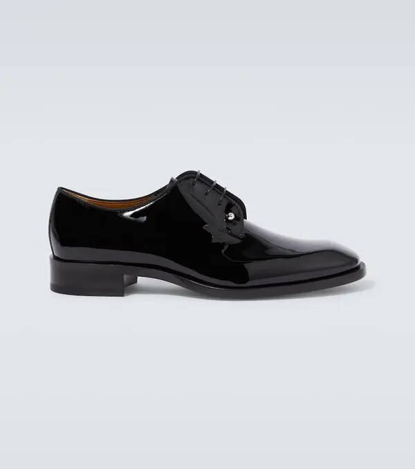 CHRISTIAN LOUBOUTIN Chambeliss Patent Leather Derby Shoes - Black
