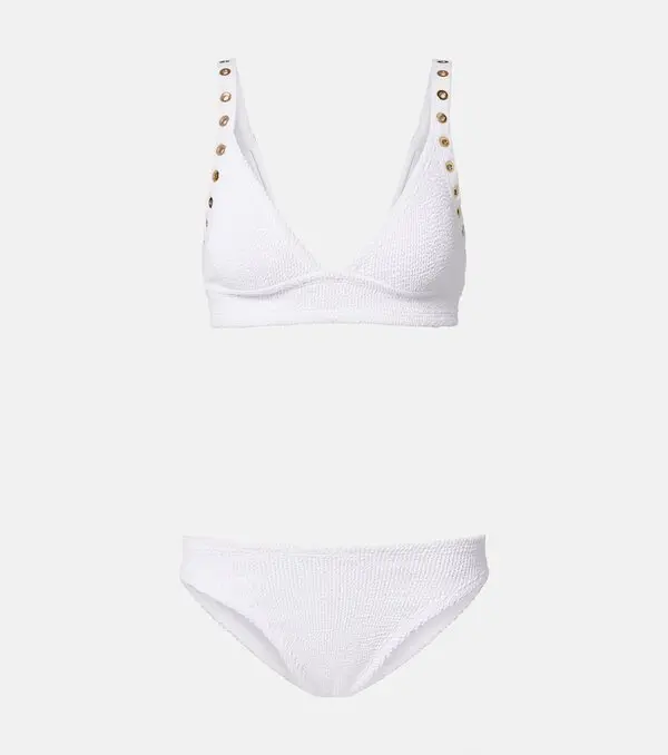 Hunza G Tessa Embellished Bikini - White