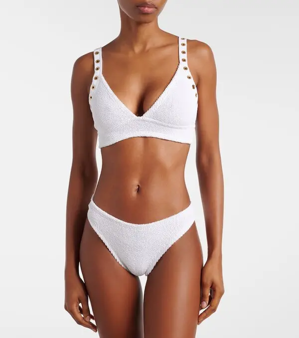 Hunza G Tessa Embellished Bikini - White
