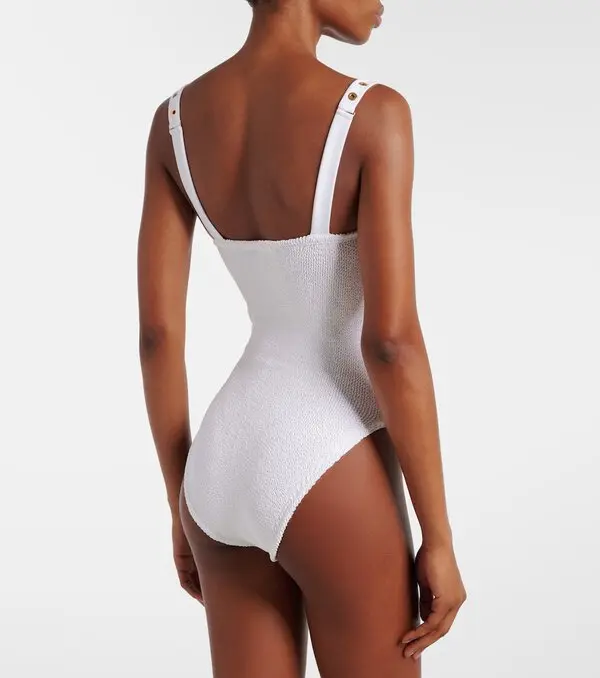 Hunza G Melody Embellished One Piece Swimsuit - White