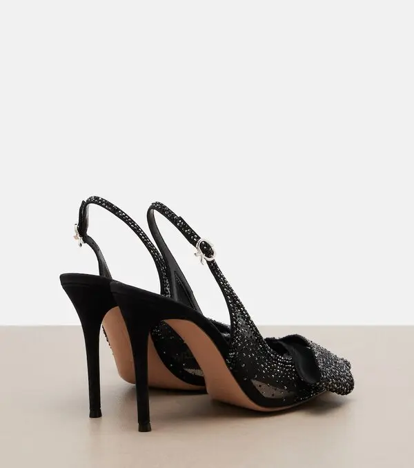 GIANVITO ROSSI Crystal-embellished Slingback Pumps
