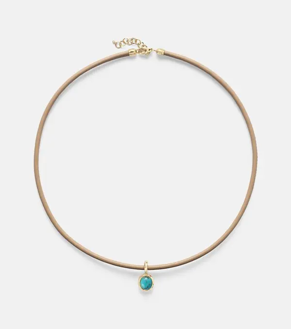 OCTAVIA ELIZABETH 18kt Yellow Pendant Necklace With Turquoise - Gold