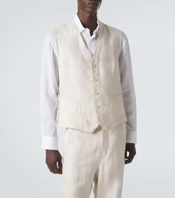 Brunello Cucinelli Herringbone Linen Vest