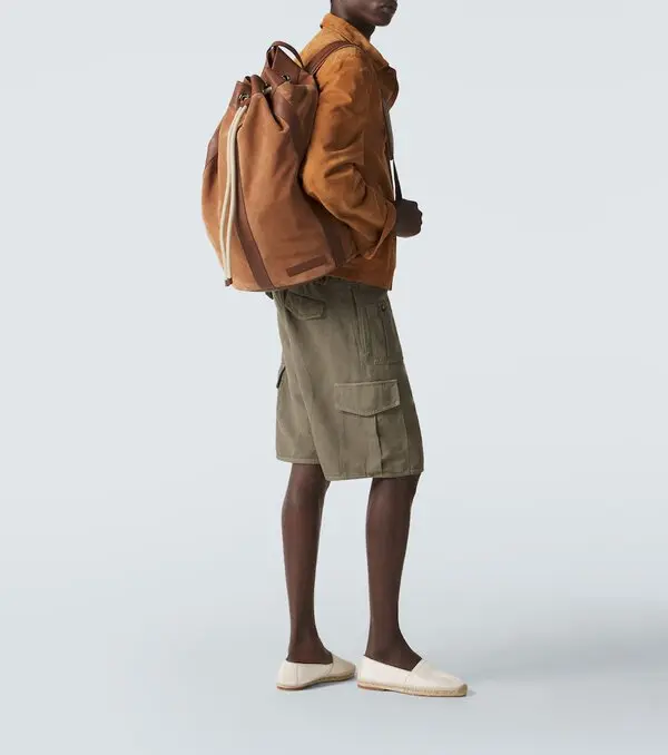 Brunello Cucinelli Leather-trimmed Suede Backpack
