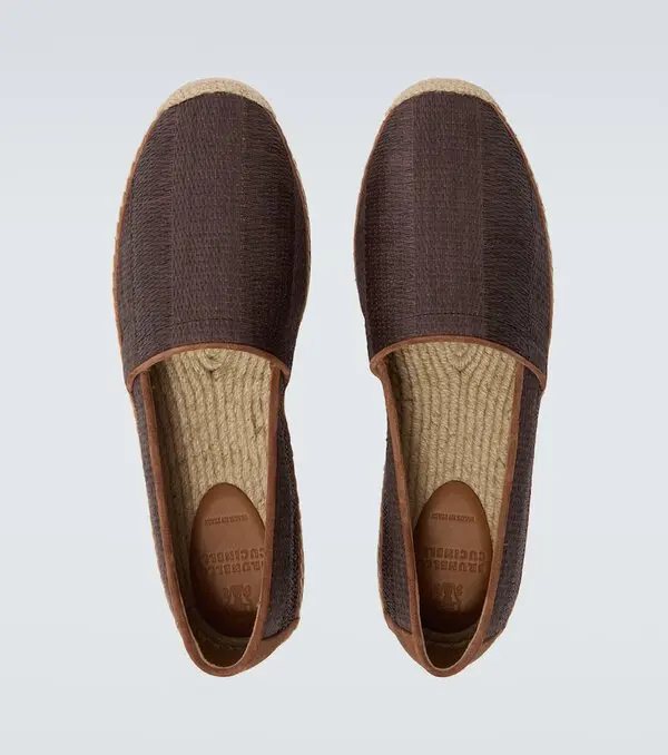Brunello Cucinelli Leather-trimmed Espadrilles