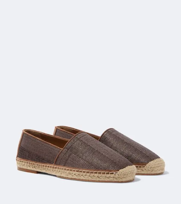 Brunello Cucinelli Leather-trimmed Espadrilles - Beige