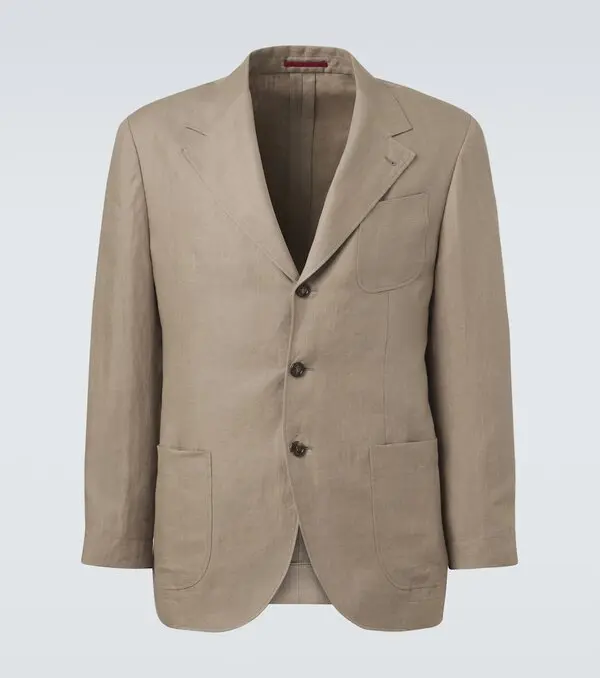 Brunello Cucinelli Linen Blazer - Grey