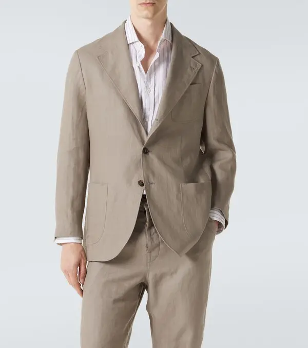 Brunello Cucinelli Linen Blazer - Grey