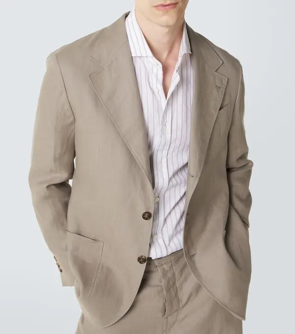 Brunello Cucinelli Linen Blazer - Grey