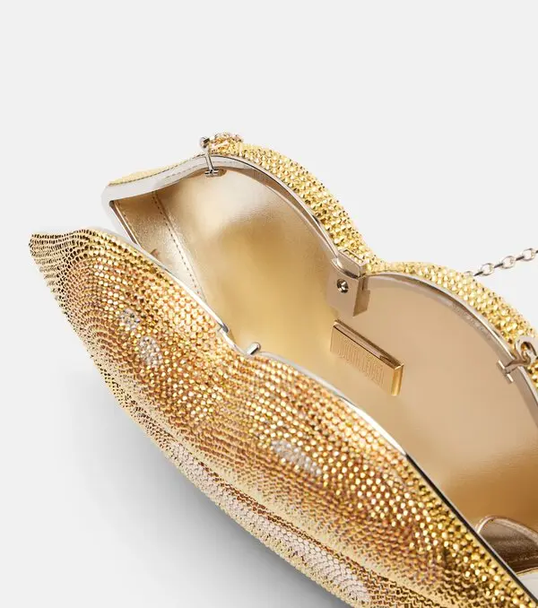 Judith Leiber Lips Small Crystal-embellished Clutch