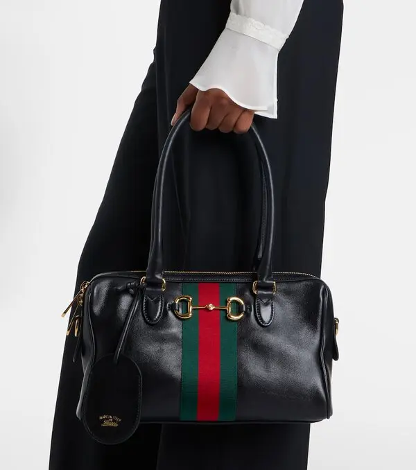 Gucci Medium Leather Shoulder Bag - Black