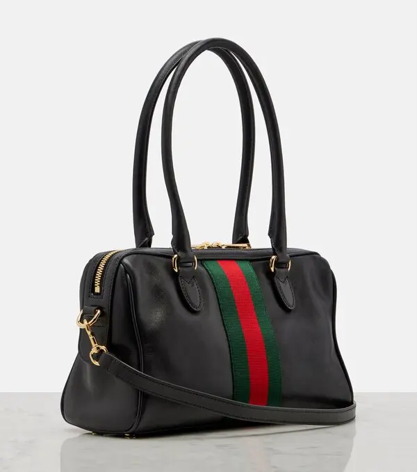 Gucci Medium Leather Shoulder Bag - Black