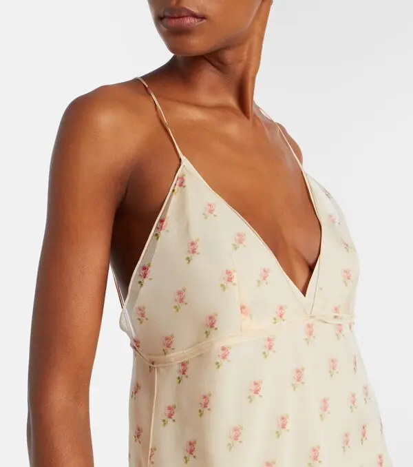 Khaite Timy Floral Silk Organza Camisole - White