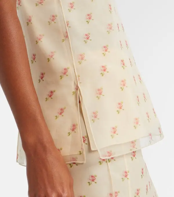 Khaite Timy Floral Silk Organza Camisole - White
