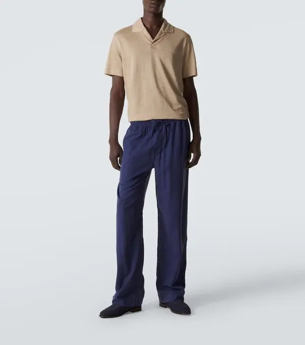 Zegna Linen Polo Shirt - Beige