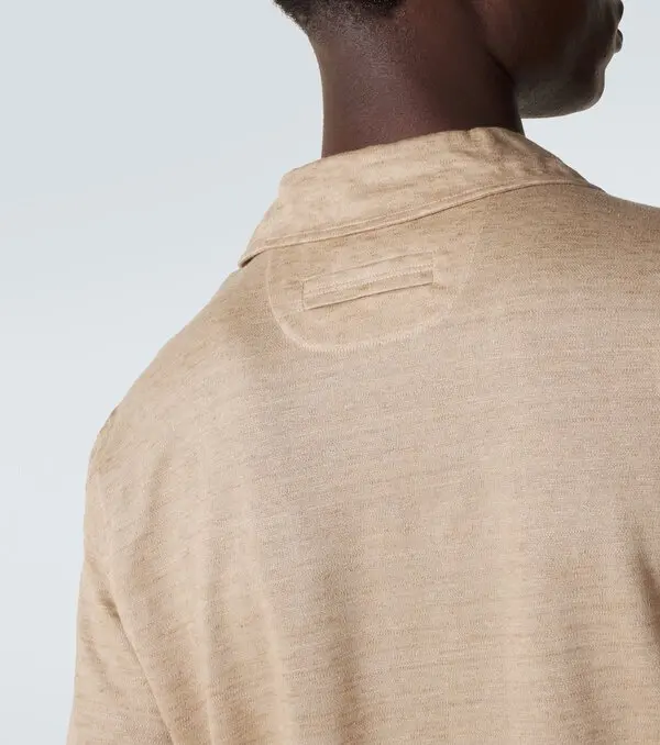 Zegna Linen Polo Shirt - Beige