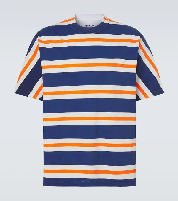 Prada Striped Cotton Jersey T-shirt - Multicoloured