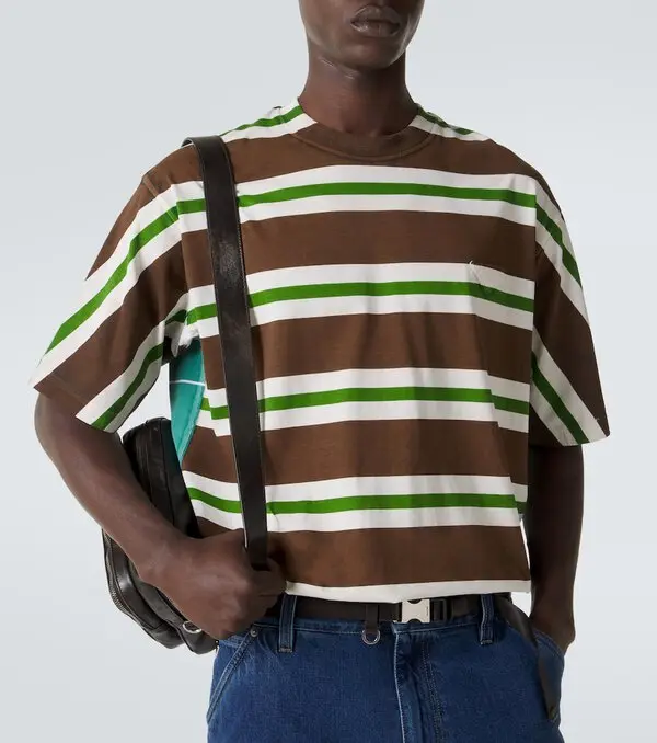 Prada Striped Cotton Jersey T-shirt - Multicoloured