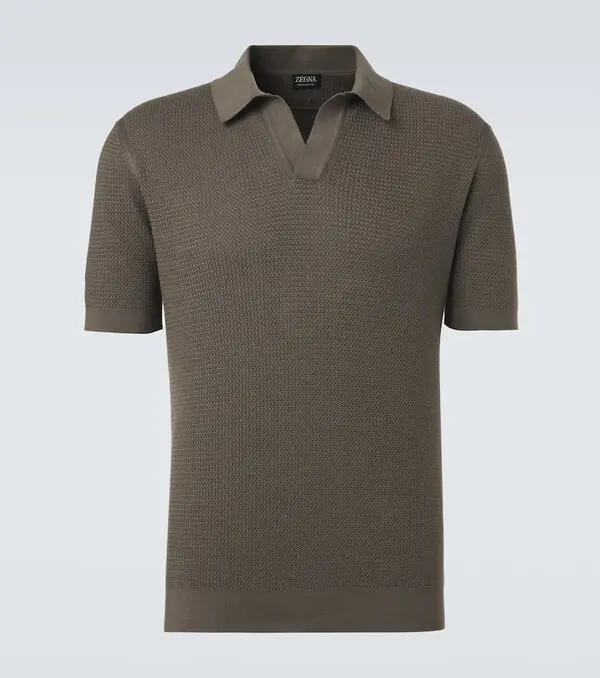 Zegna Knitted Cotton Polo Shirt