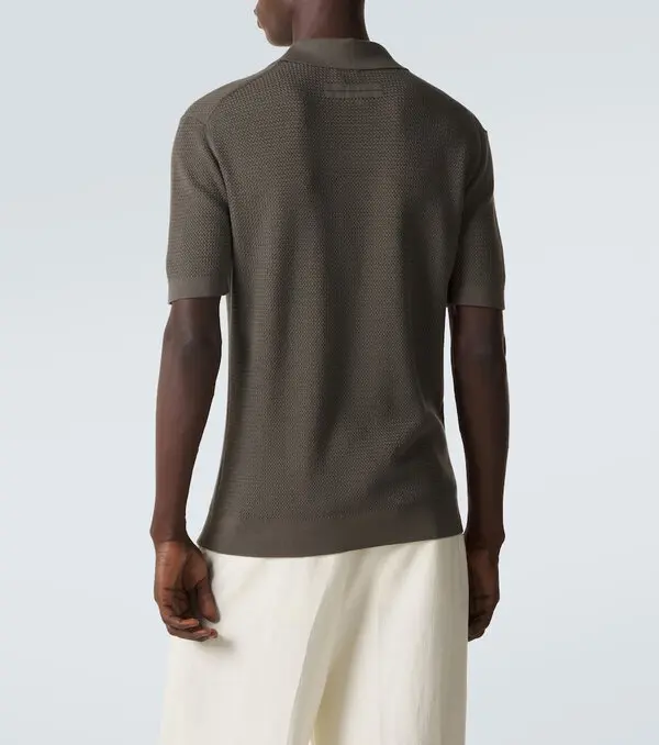 Zegna Knitted Cotton Polo Shirt