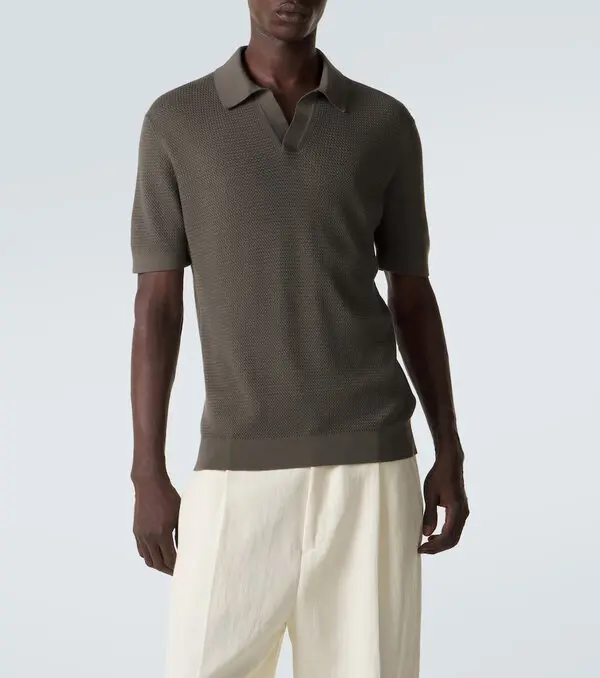 Zegna Knitted Cotton Polo Shirt